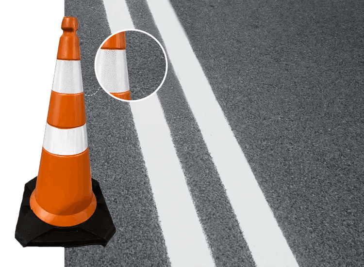 Cone Obra 75cm Base de Borracha - M2 Soluções